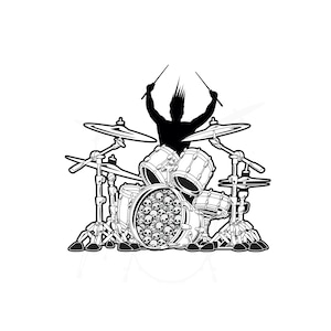 Drummer Svg Download, Drum Set, Cricut Svg, Clip Art, PNG, Svg ...