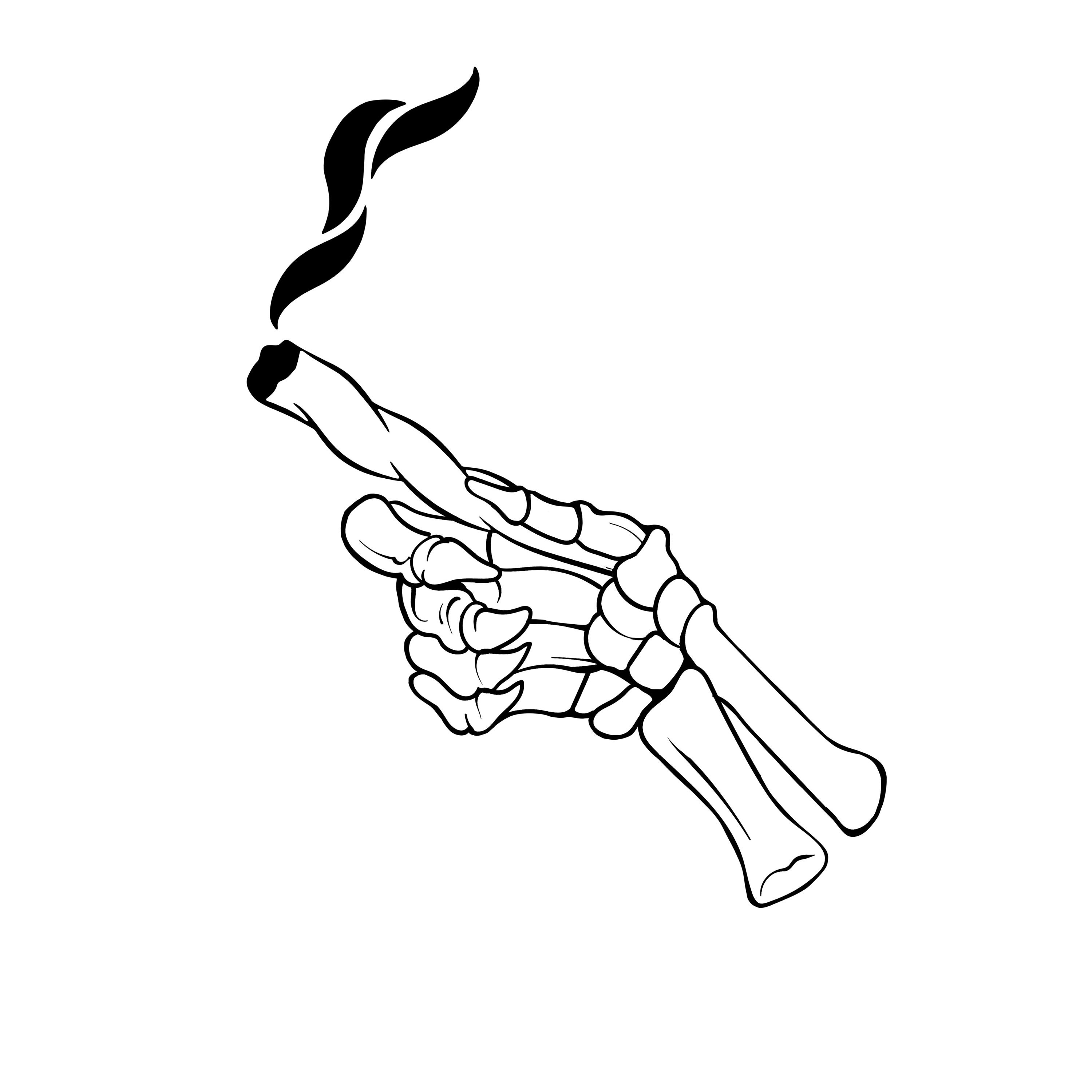 Skeleton Hand Holding Drawing