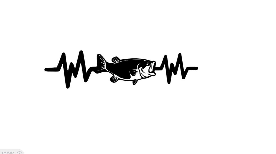 Bass Fishing Heart Beat Decal, Bass Fishing Waterproof Decal, Bass ...