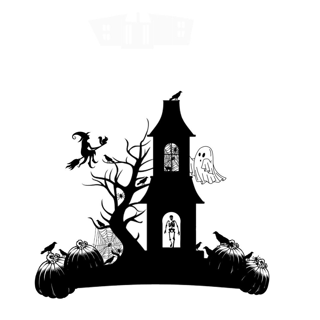 Haunted House Svg Digital Download, PNG, JPG, Print to Cut Files for ...