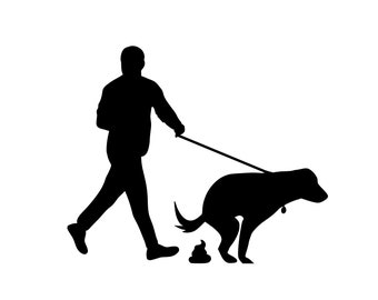 Dog Poop Svg, No Dog Pooping Svg, Pooping Dog Silhouette, Clean up Dog ...