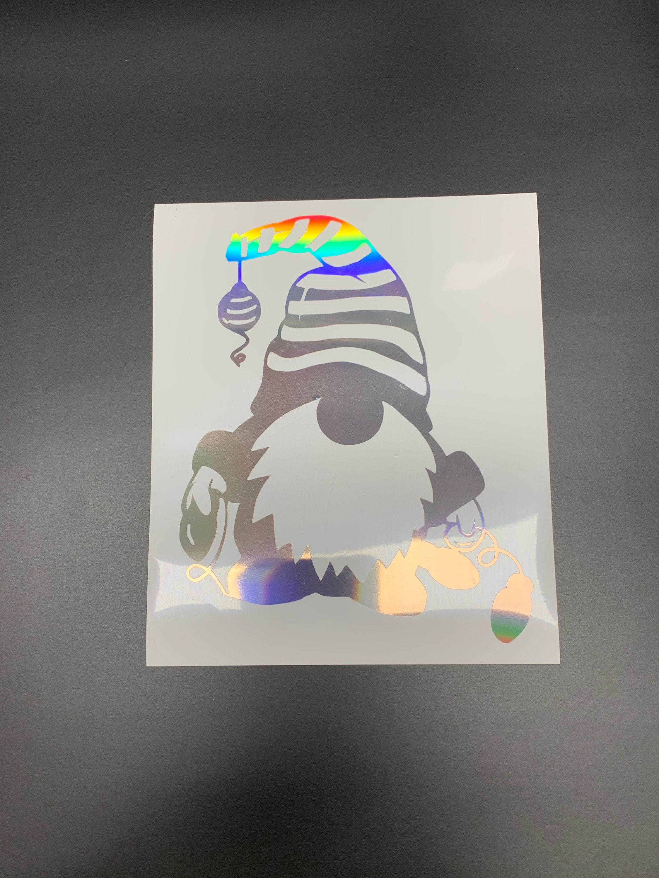 Christmas Gnome Vinyl Sticker Holographic Decal Decal Laptop | Etsy
