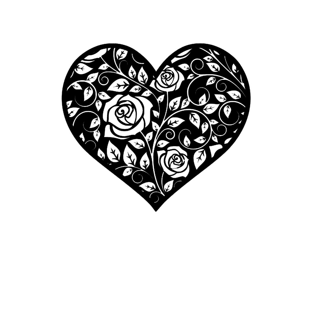 Rose Heart Svg Png Cut File, Floral Hearts ,clip Art Download, Love ...