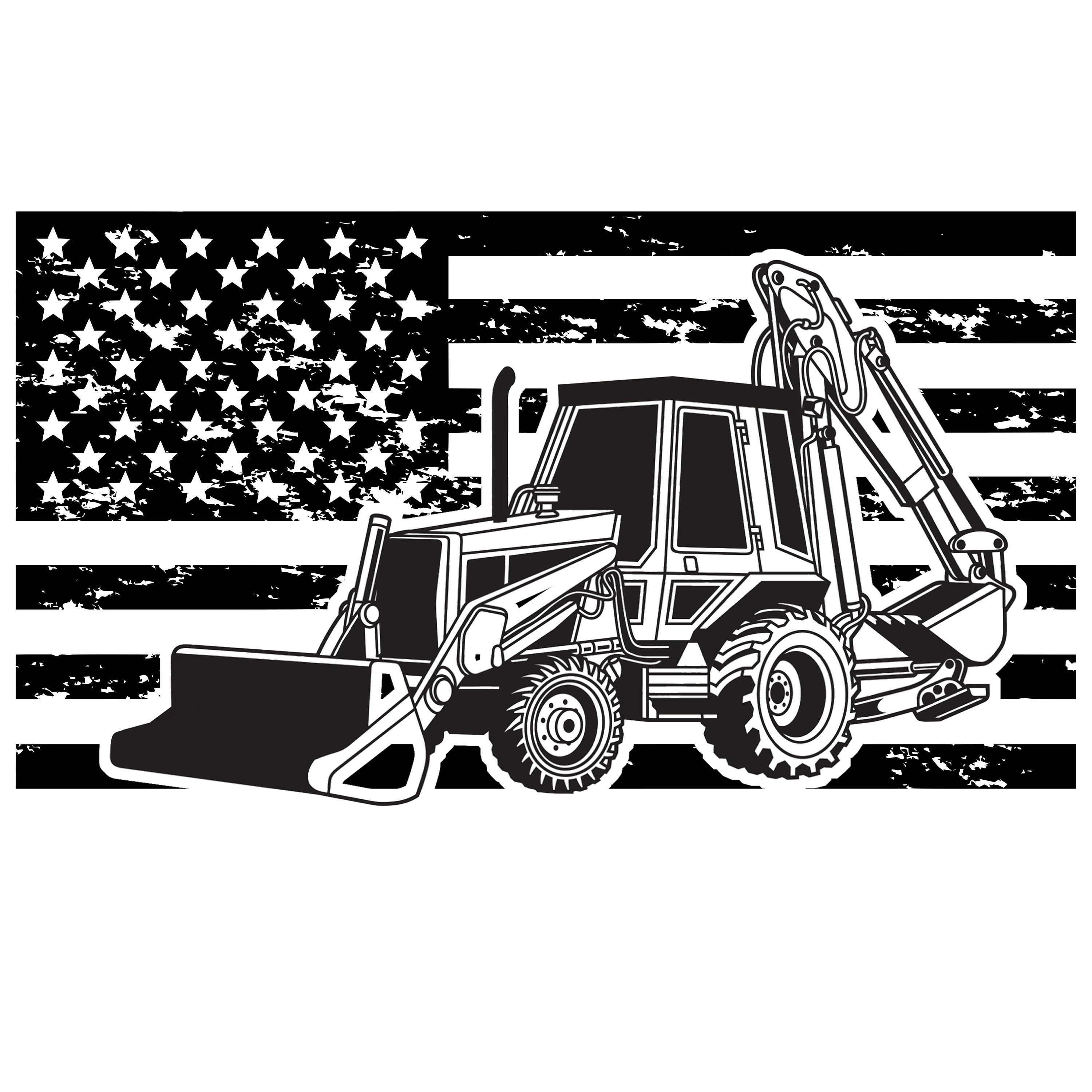 USA Backhoe Loader Svg Png Digital Download File, Heavy Equipment Svg ...