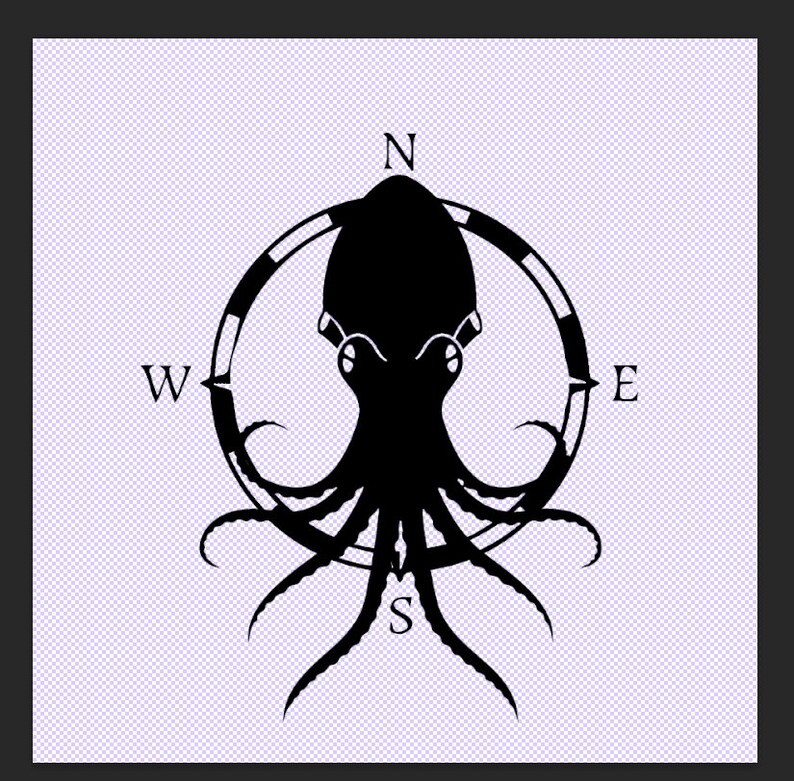 Octopus Compass PNG SVG Kraken Svg Digital Download Squid - Etsy Hong Kong