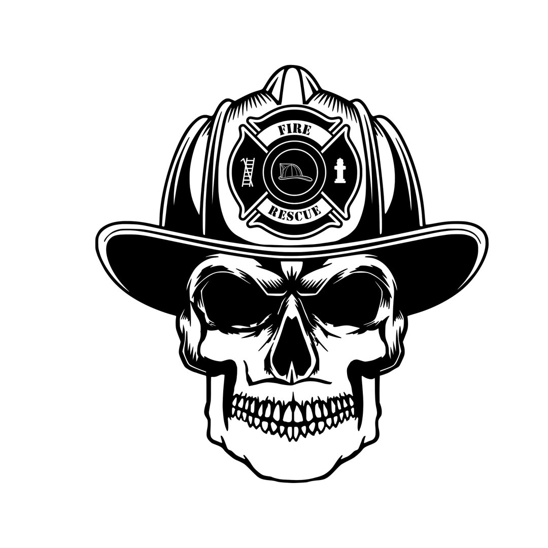 Firefighter Skeleton Skull SVG, Png, Bmp, Jpg Download Cut File Svg ...