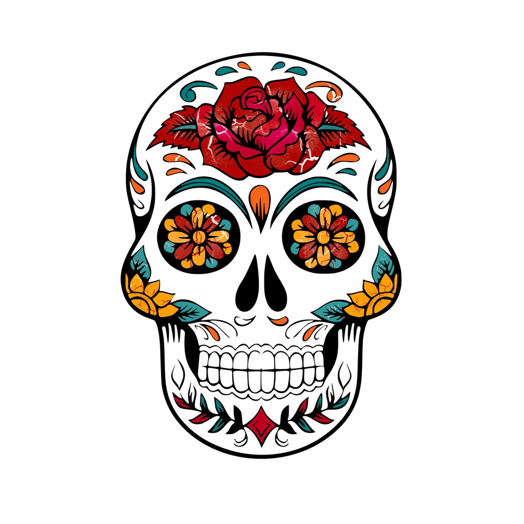 Colorful Sugar Skull Png, Instant Download PNG Download, Candy Skull ...