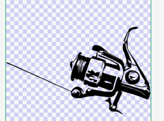 Fishing Reel Line SVG PNG Vector File Transparent Silhouette - Etsy