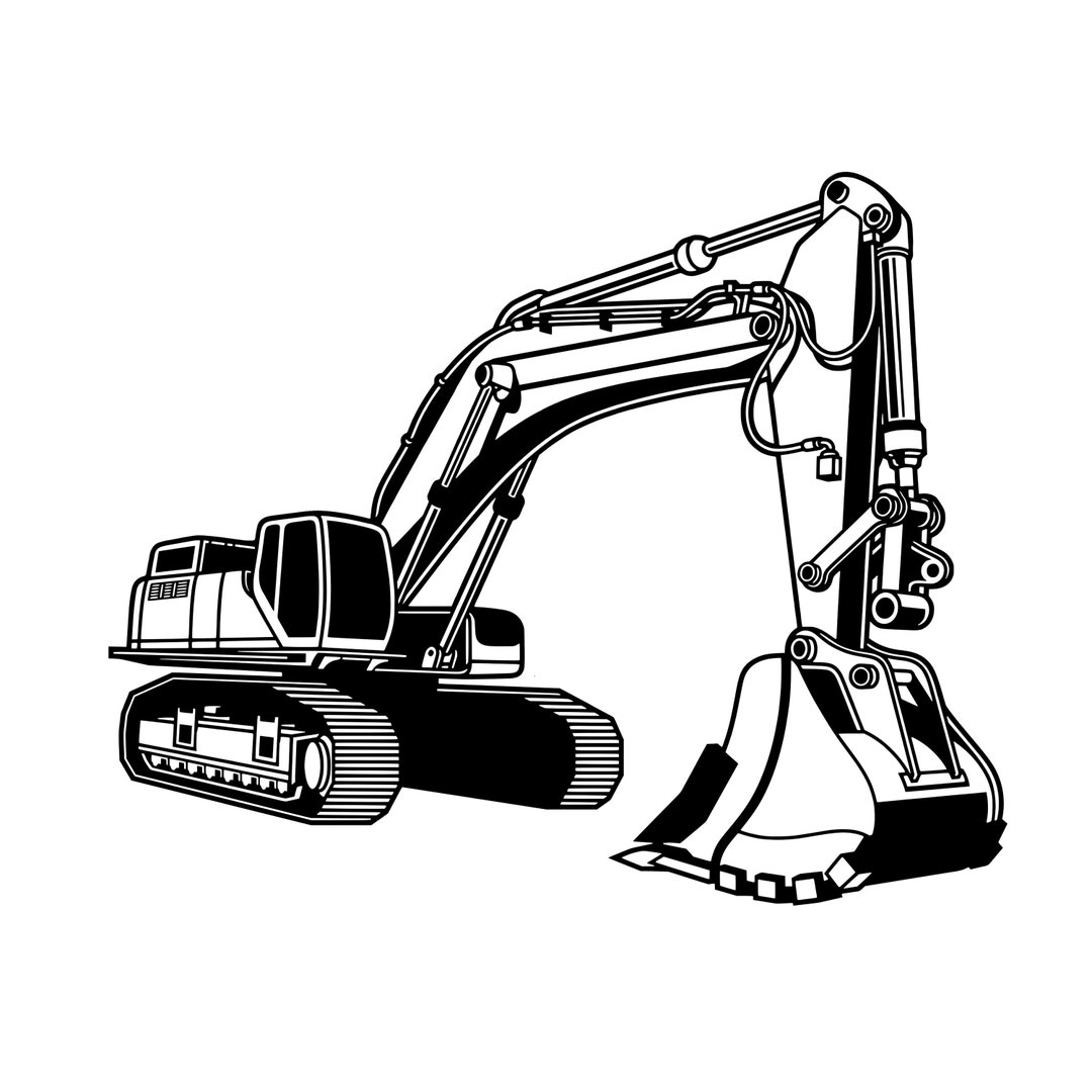 Big Excavator Svg Png Digital Download File, Heavy Equipment Svg ...