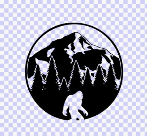 Bigfoot Country Cut File Download Sasquatch Svg Mountain Range | Etsy