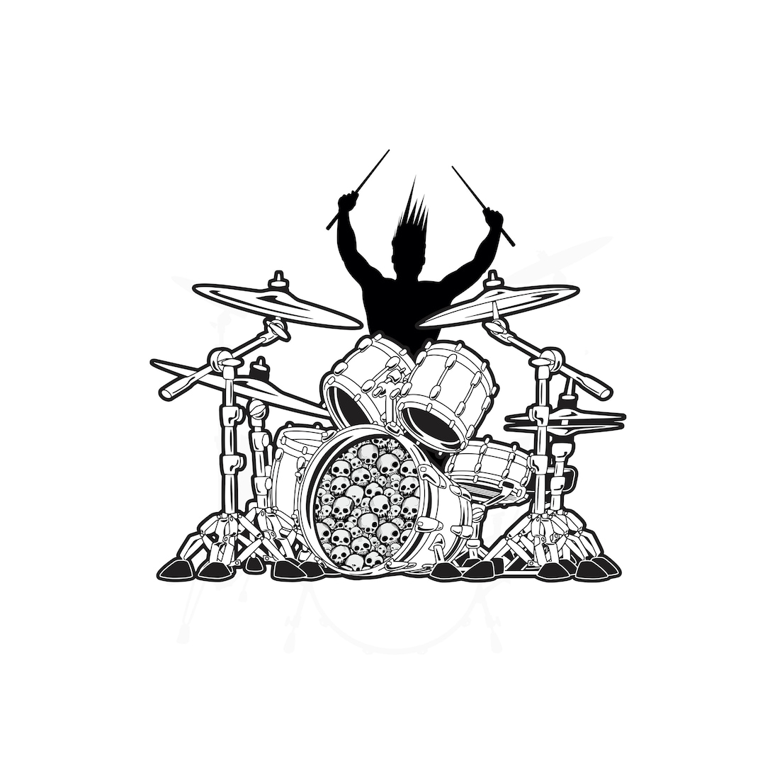 Drummer Svg Download, Drum Set, Cricut Svg, Clip Art, PNG, Svg ...