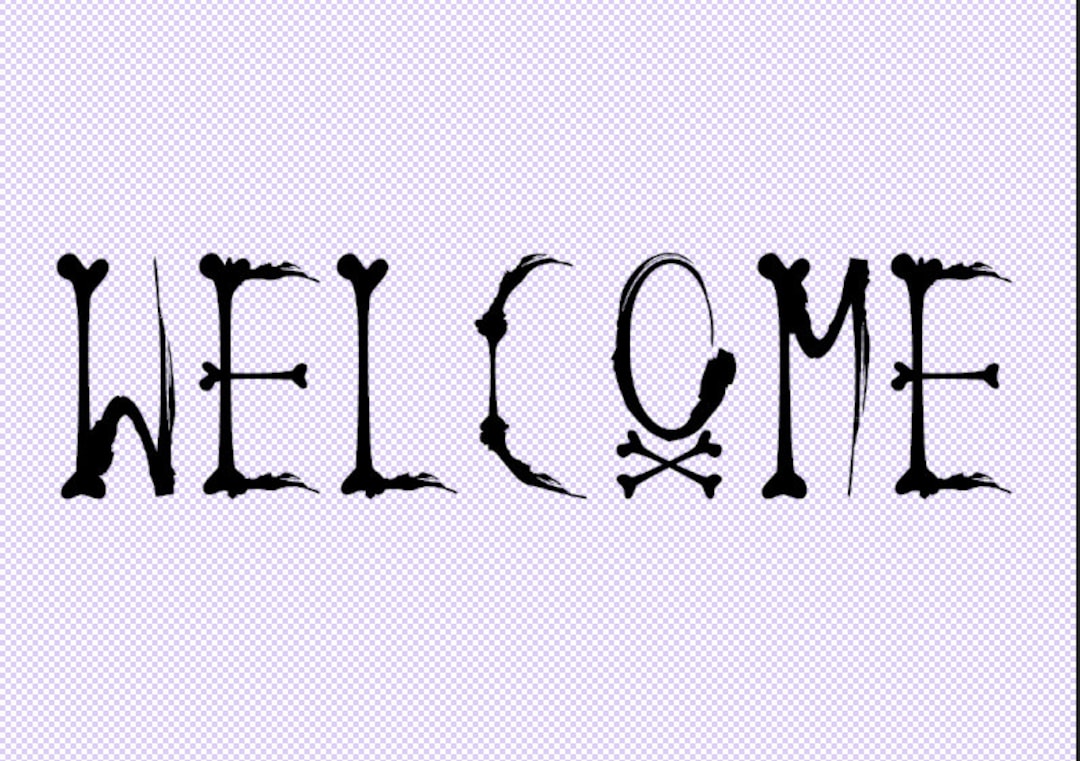 Gothic Welcome SVG Download, Saying in Gothic Bones Font, Digital ...