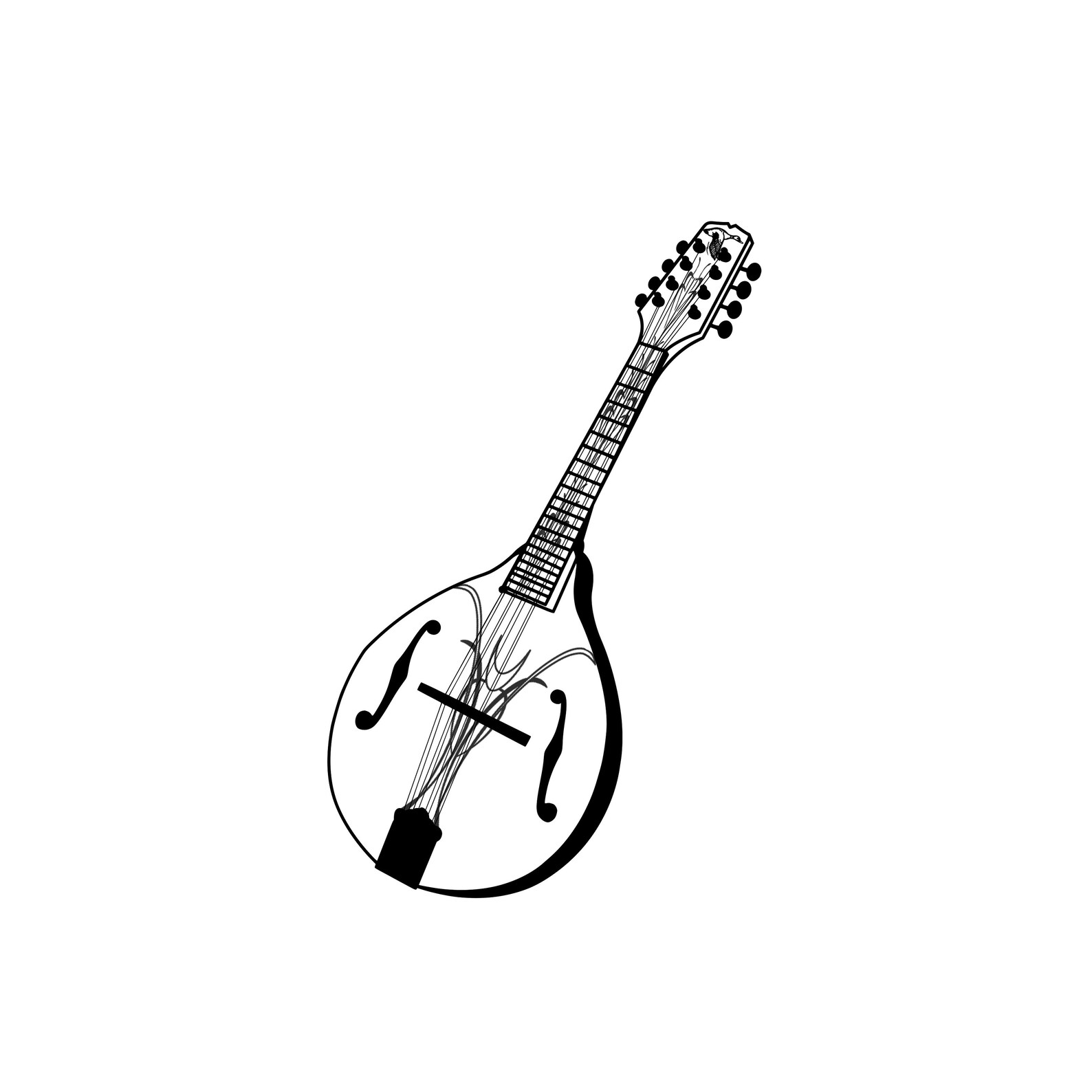 Floral Mandolin Svg Png Instant Digital Download, Banjo Svg Files ...