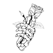 Skeleton Hand Long Stem Rose Svg Download Vector Cut File, Bmp, Png ...