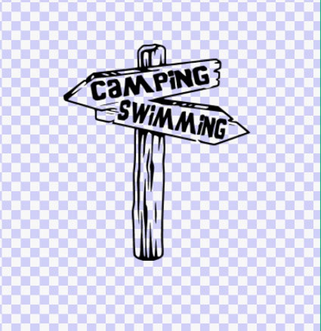 Camping Swimming Wooden Sign SVG, Instant Digital Download, Hiking Sign ...