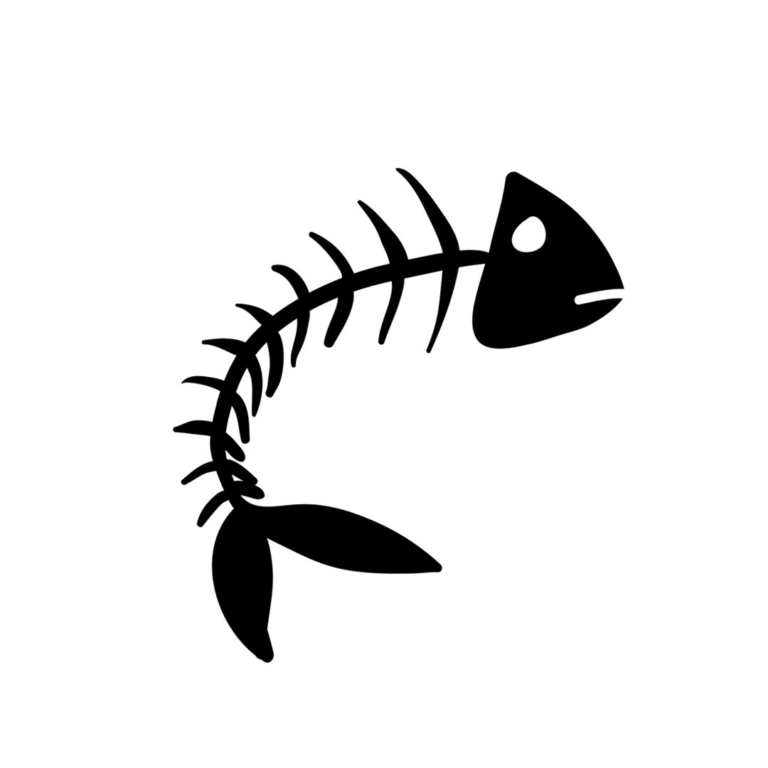 Fish Skeleton SVG, Digital Download, Cricut Download File, Silhouette ...