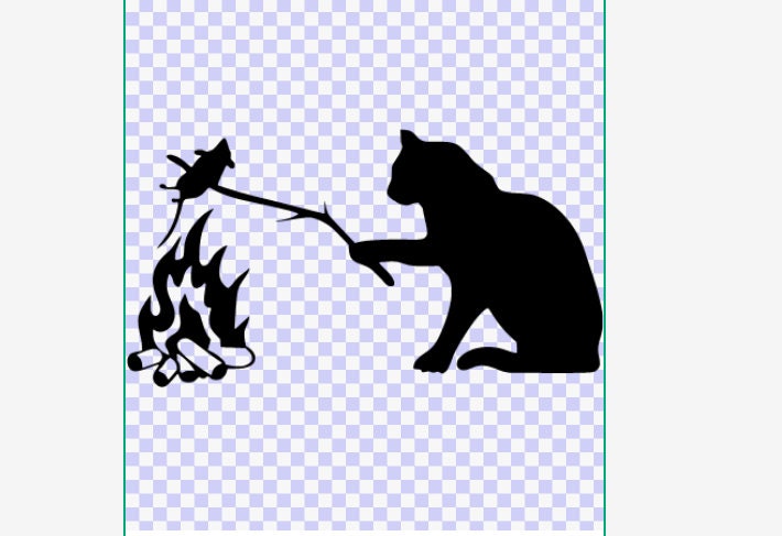 Funny Cat SVG PNG Roasting a Mouse on a Camp Fireinstant - Etsy