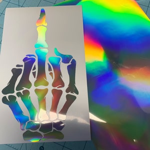 Middle Finger Decal Sticker, Skeleton Middle Finger Vinyl Sticker Decal ...