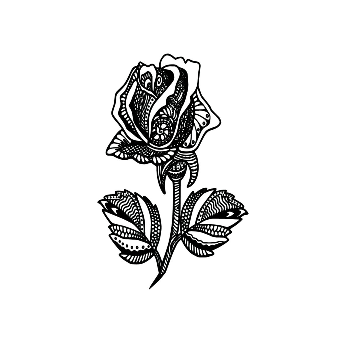 Mandala Rose SVG PNG Download Vector Cut File, Cricut, Rose Svg Flower ...