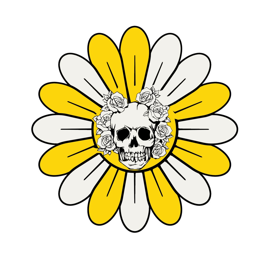 Daisy Flower Skull Roses Svg Download, Daisy Svg, Sublimation, Daisy ...