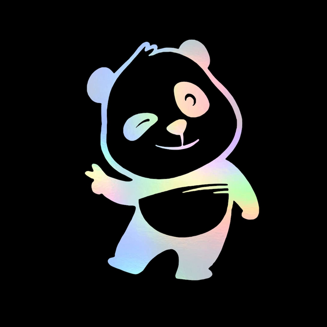 Holographic Silver Peace Panda Decal, Laptop Decal Sticker, Window ...