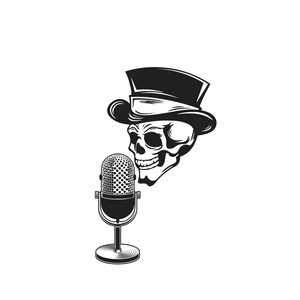 Skeleton Singer Microphone Download SVG Png Cut File, Microphone SVG ...