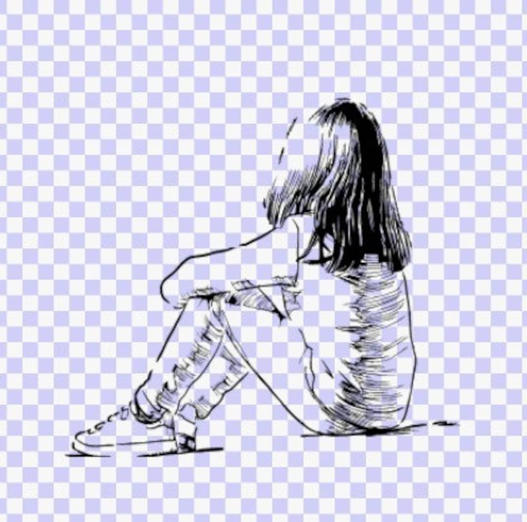 Girl Sitting Down Outline SVG, PNG Digital Download, Girl Svg, Kid ...