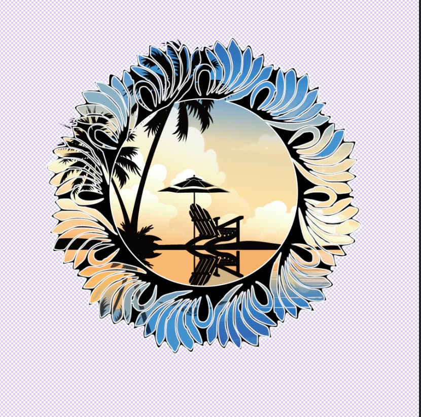 Summer Island Vacation Full Color PNG JPG Download Png Cut - Etsy