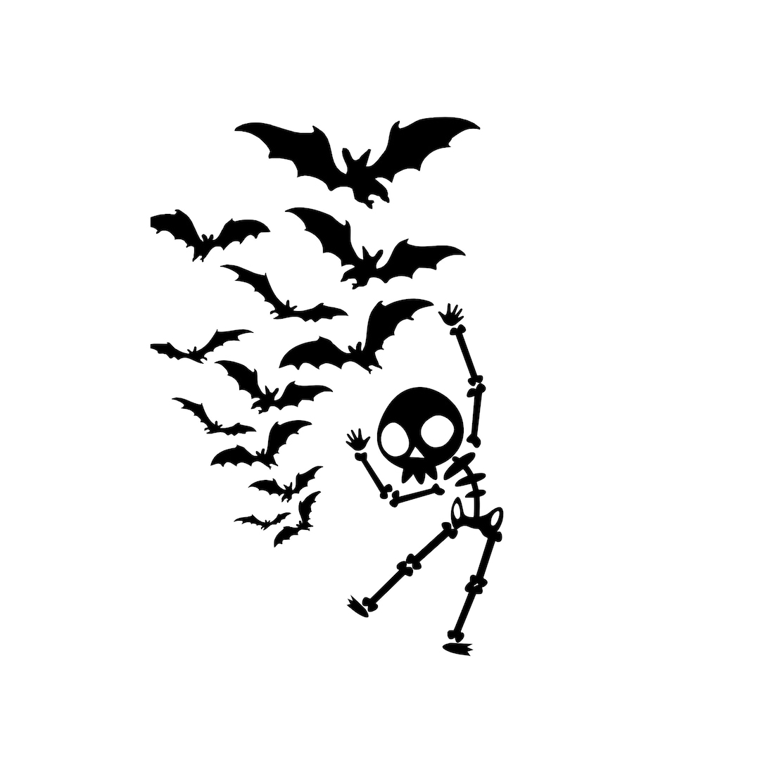 Flying Bats Skeleton Digital Download, SVG, PNG, JPG, Spooky Svg, Print ...