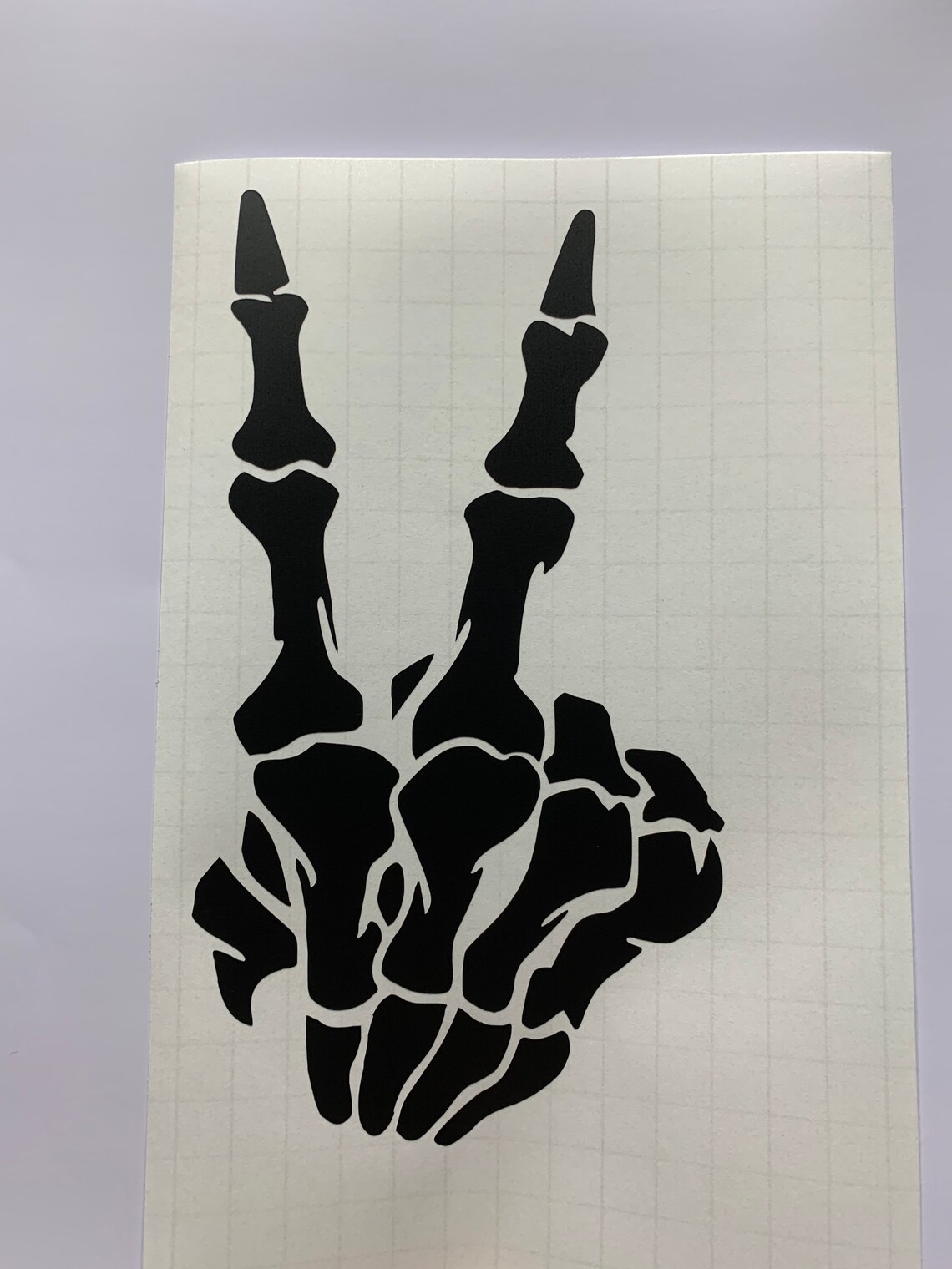 Skeleton Peace Sign Vinyl Decal Sticker Finger Vinyl Decal Black ...