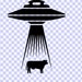 Funny UFO Space Ship Download Clip Art Svg Download Cow Alien - Etsy