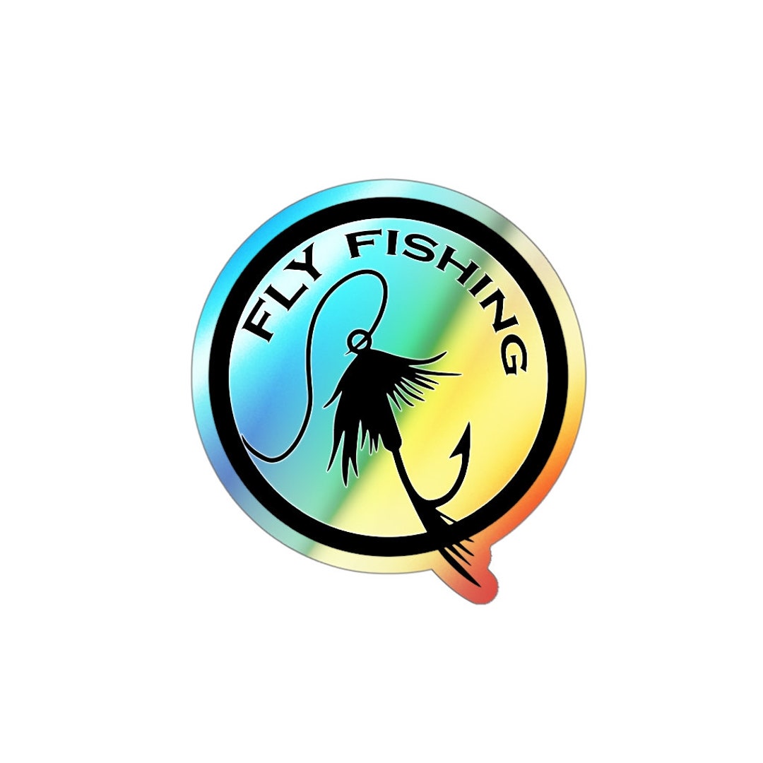 Fly Fish Decal Sticker, Holographic Die-cut Stickers, Fish Holographic ...