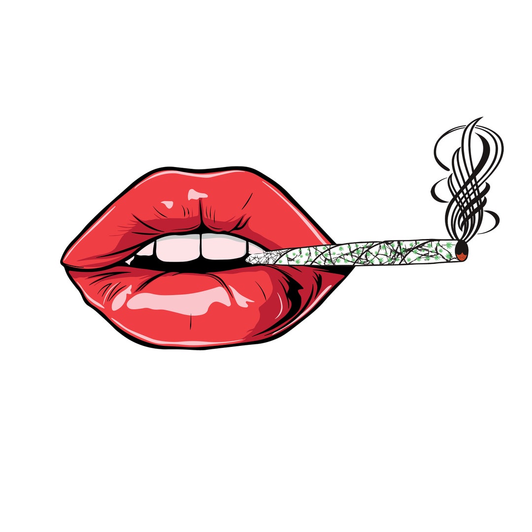 Stoner Kissing Lips 420 Joint SVG Download, SVG Files for Cricut, Svg ...
