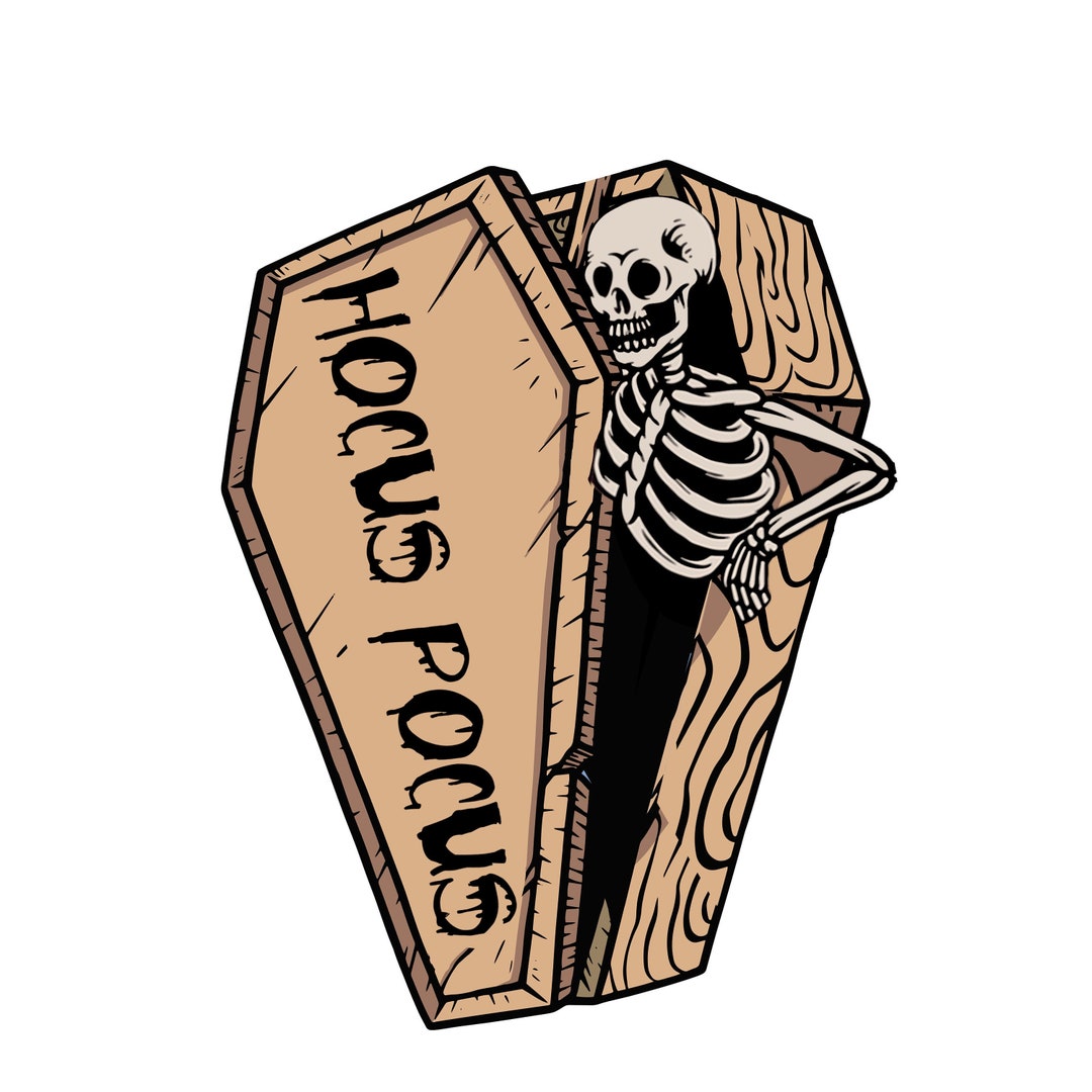 Hocus Pocus Spooky Halloween Skeleton Casket Halloween PNG JPG Digital ...