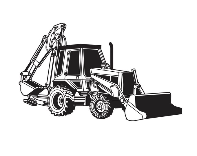 Backhoe SVG, Backhoe Loader SVG, Digger SVG, Backhoe Clipart, Backhoe ...