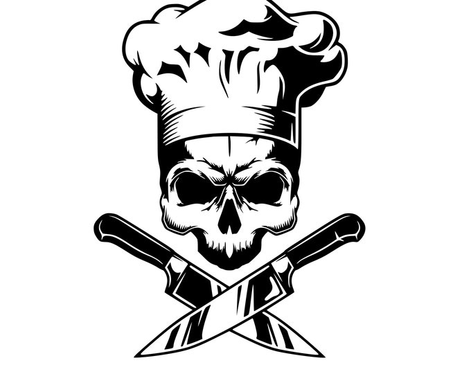 Chef Svg, Kitchen Svg, Cook Svg, Skull Clipart, Human Skull, Skull Art ...