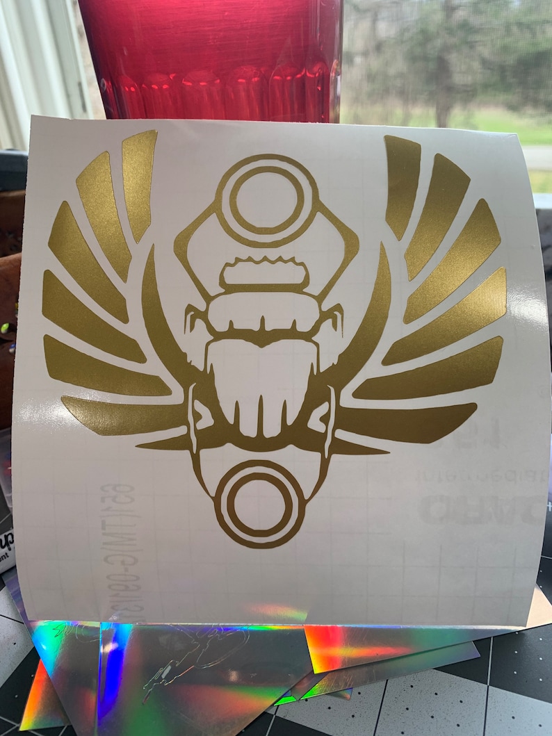 Egyptian Scarab Beetle Decal, Gold Vinyl Decal, Car Window Decal ...