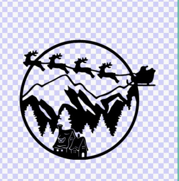 Santa Christmas Sleigh Svg Png Cut File Instant Digital | Etsy