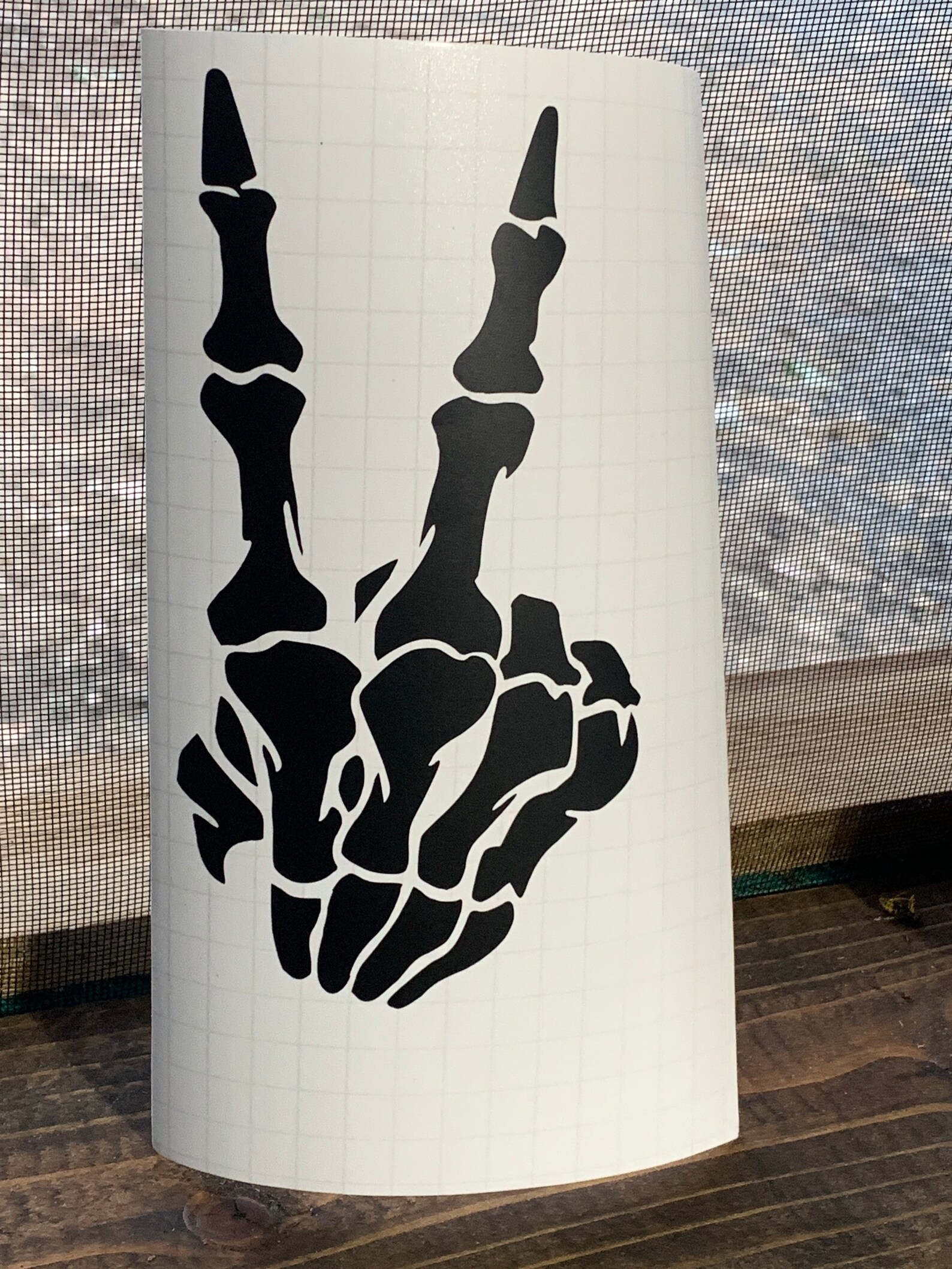 Skeleton Peace Sign Vinyl Decal Sticker Finger Vinyl Decal Black ...