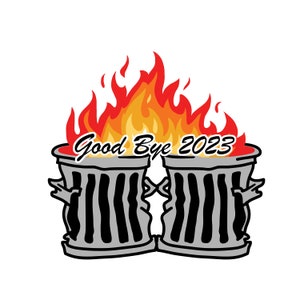New Year Svg Trash Can SVG Download Files, Fire Garbage Can Waste Bin ...
