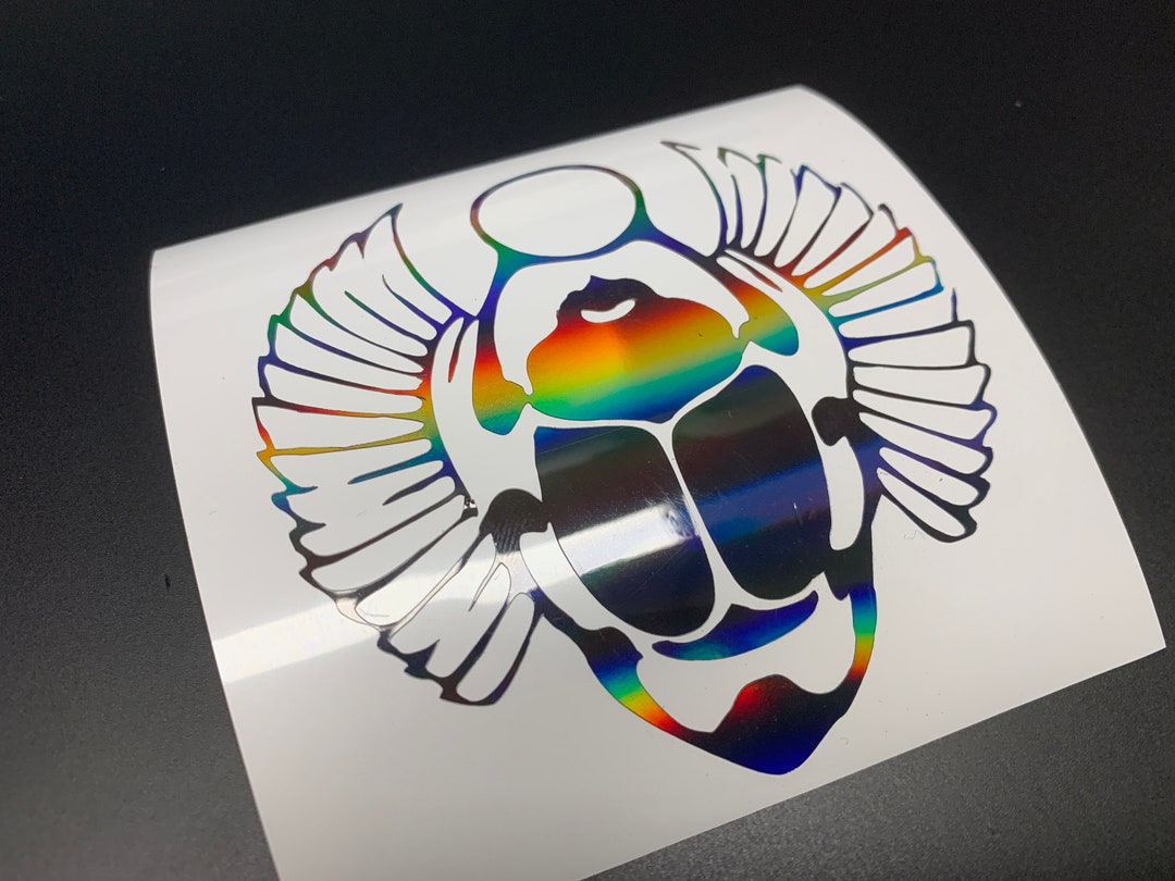 Scarab Beetle Decal, Egyptian Scarab Beetle, Holographic Gray Vinyl ...