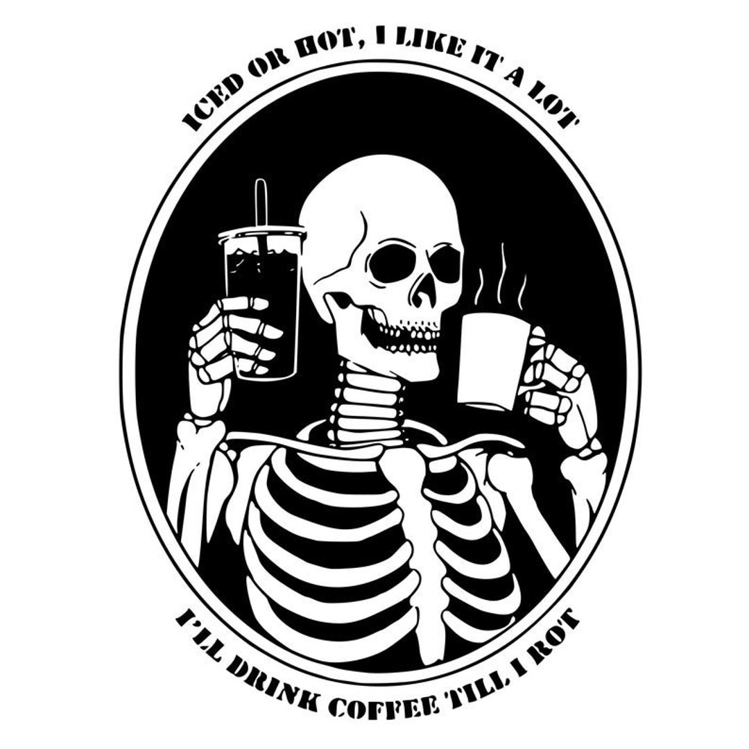 Iced or Hot Coffee Skull Svg Digital Download Vector File, Cricut Svg ...