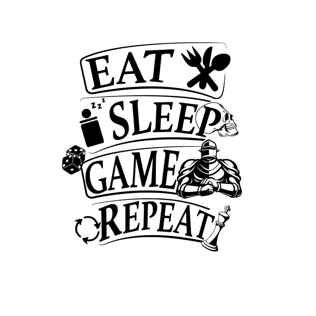 Eat Sleep Game Repeat Svg Png Digital Download Silhouette Board Games