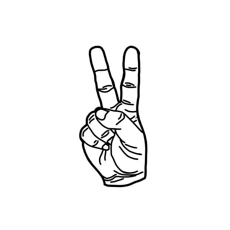Hand Peace Sign - Etsy