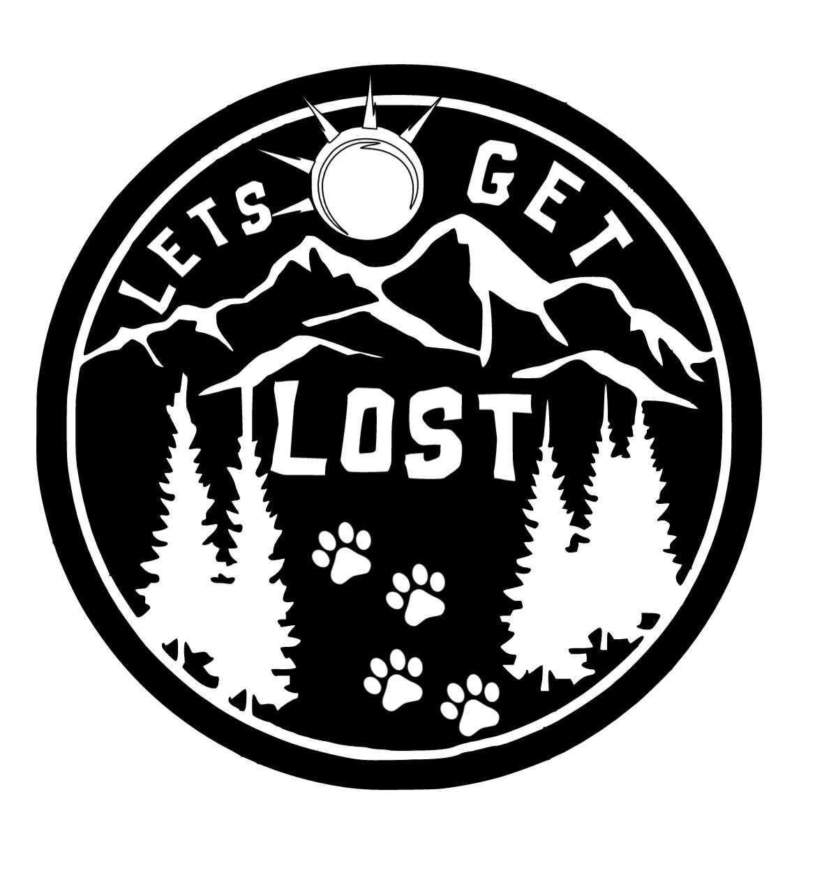 Hiking Decal Dog Paw Decal Lets Get Lost Sticker Decal - Etsy