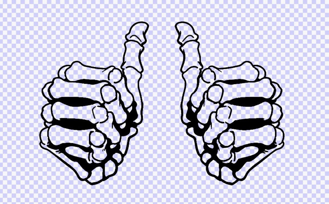 Skeleton Thumbs Pointing Svg Download, Cricut Svg, Clip Art, Png, Svg ...