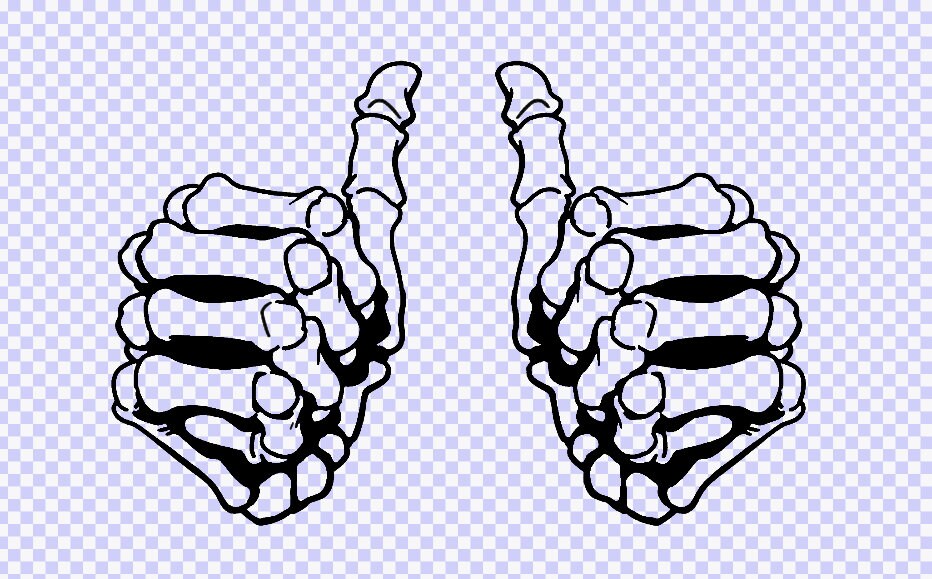 Skeleton Thumbs Pointing Svg Download, Cricut Svg, Clip Art, Png, Svg ...