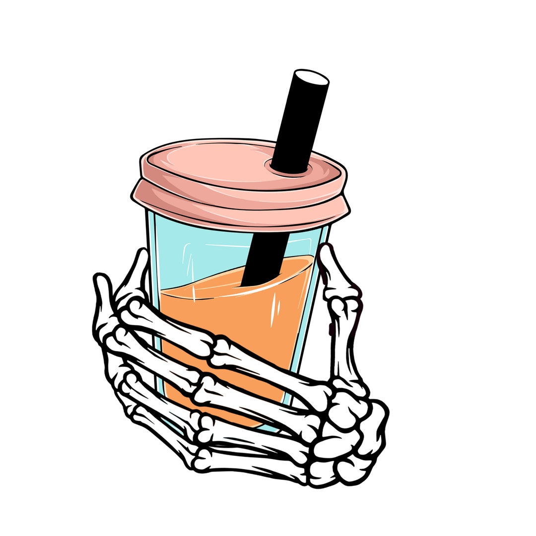 Skeleton Hand Coffee Cup Svg Digital Download, Iced Coffee Svg, Iced ...