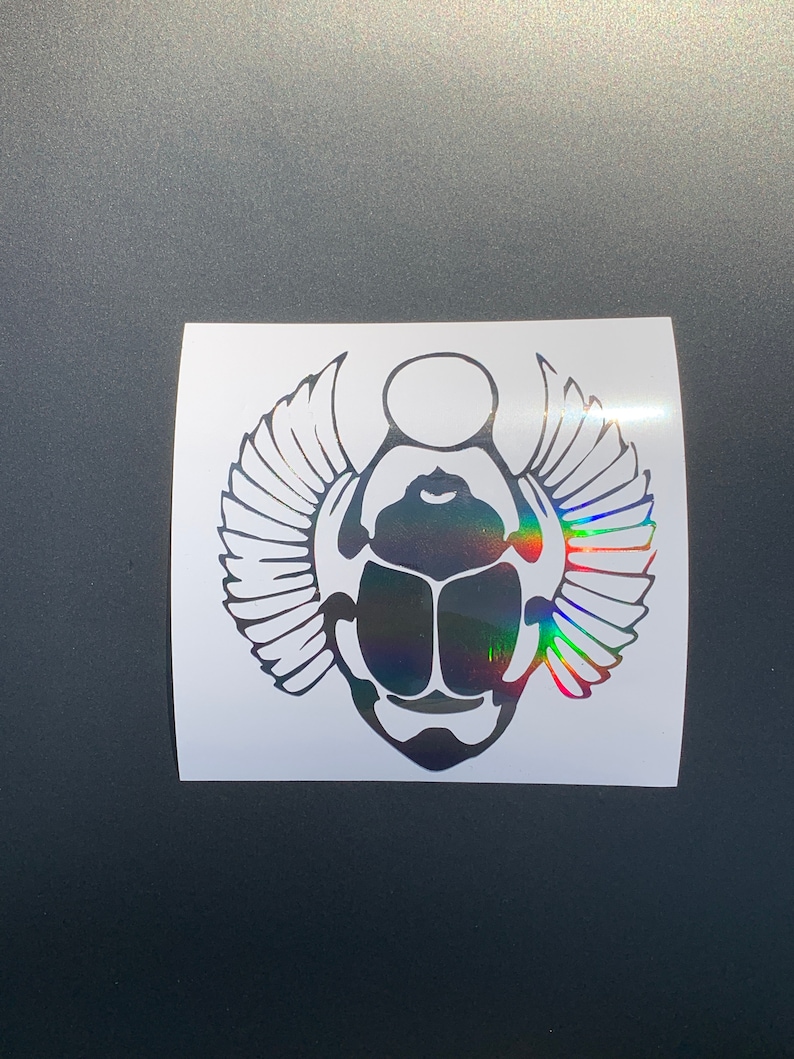 Scarab Beetle Decal Egyptian Scarab Beetle Holographic Gray - Etsy