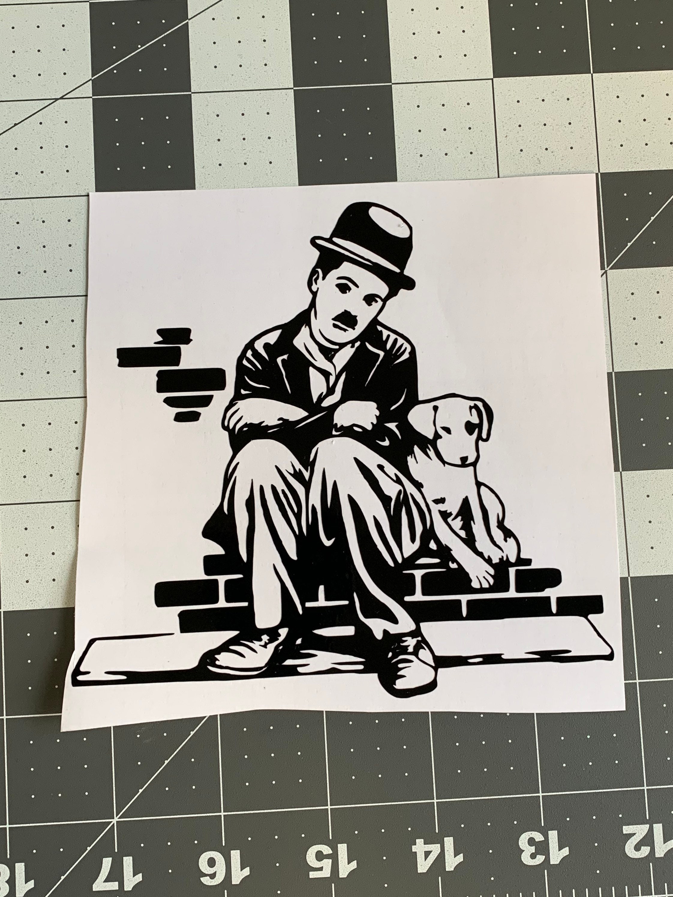Charlie Chaplin Black Vinyl Sticker Decal Classic Dog | Etsy